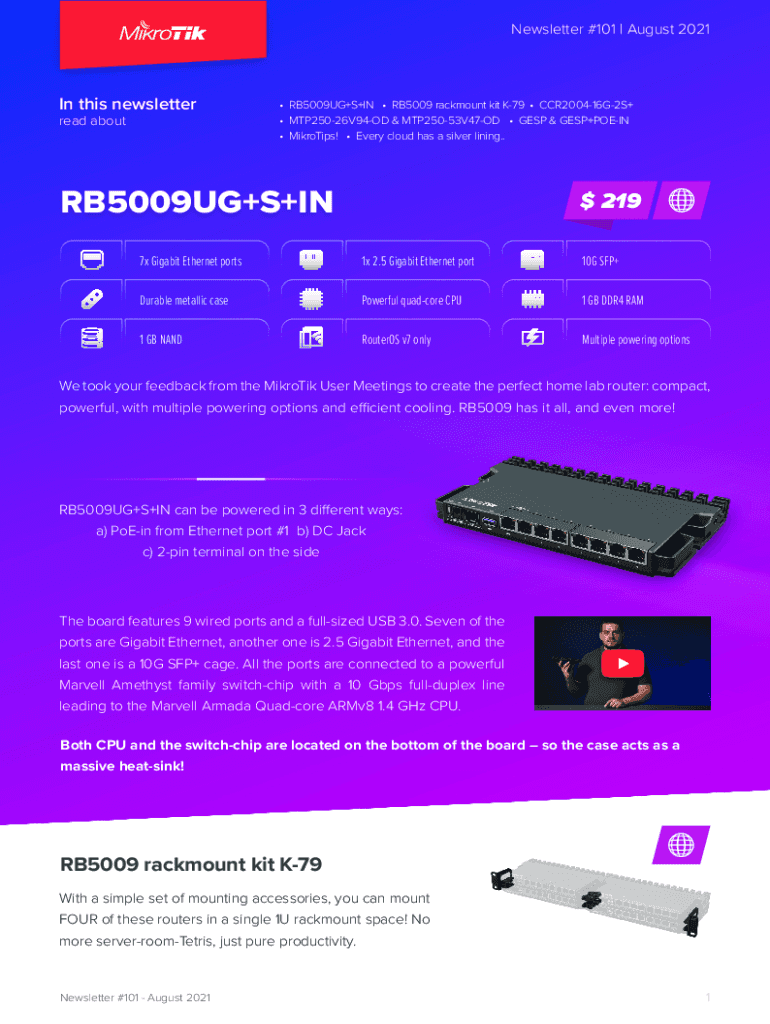 Fillable Online RB5009UG+S+IN rackmount kit K-79 special 1U bracket ...