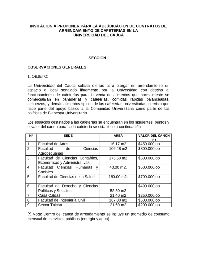 pliego de condiciones para la adjudicacion del Doc Template | pdfFiller