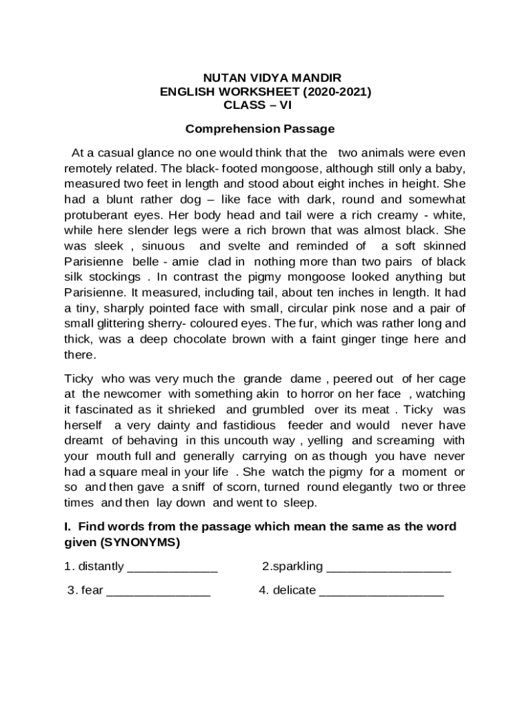 A. Read the passage carefully and answer the questions ... Doc Template ...