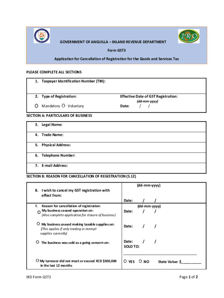Ird Anguilla - Fill Online, Printable, Fillable, Blank | pdfFiller