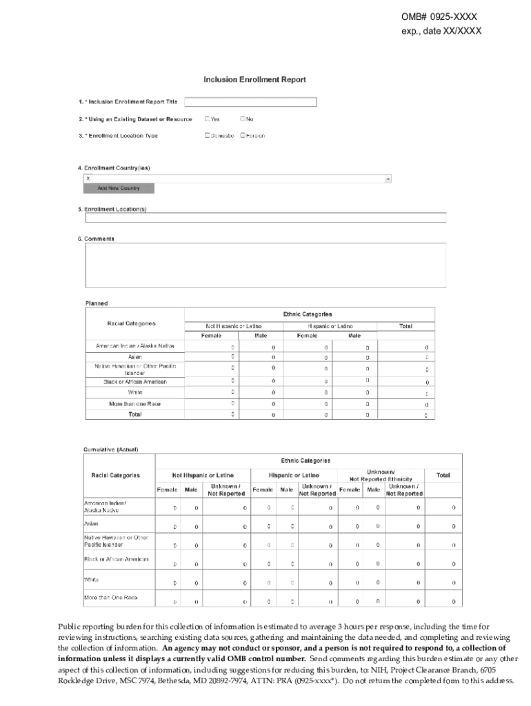 Fillable Online Form 1 inclusion enrollment Fax Email Print - pdfFiller