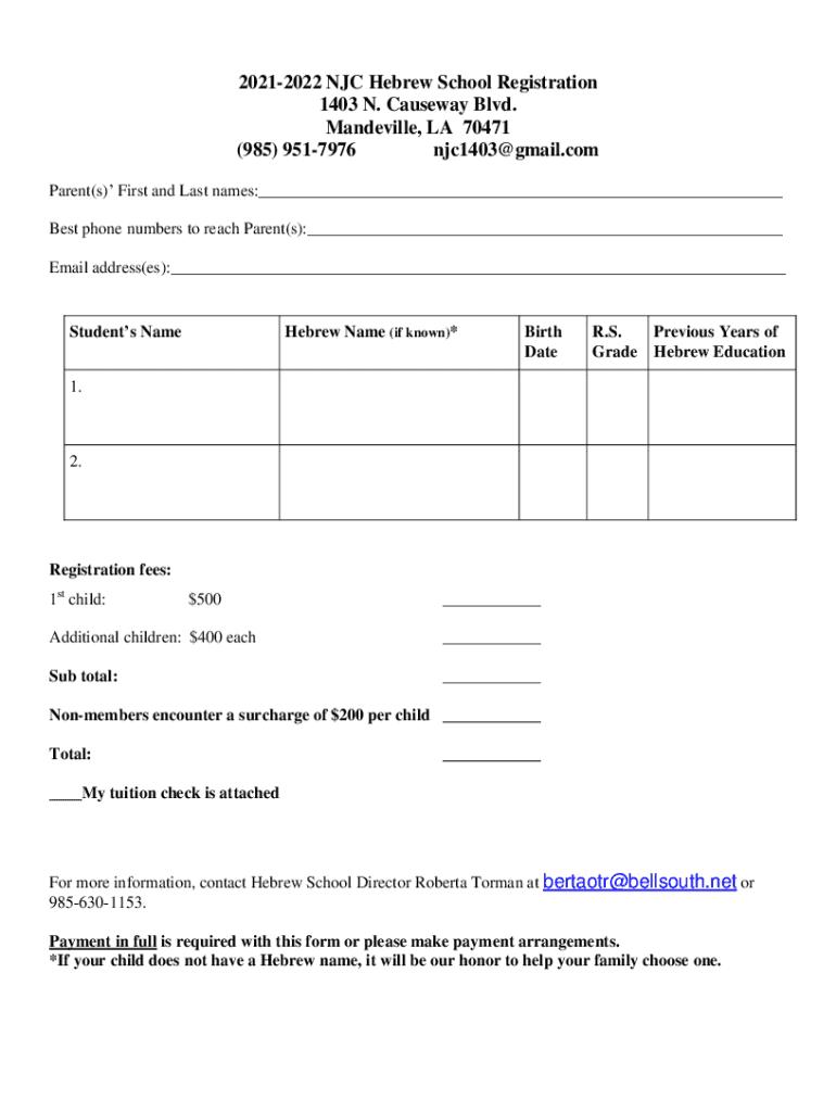 Fillable Online Parent(s) First and Last names: Fax Email Print - pdfFiller