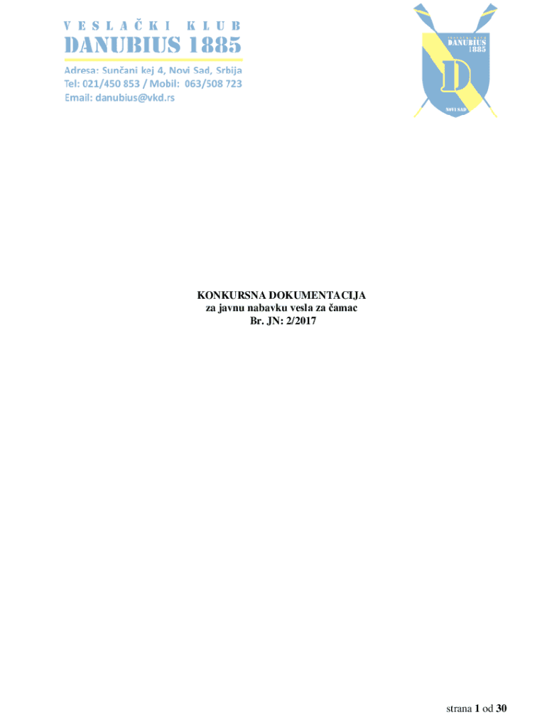 Fillable Online za javnu nabavku vesla za amac Fax Email Print - pdfFiller