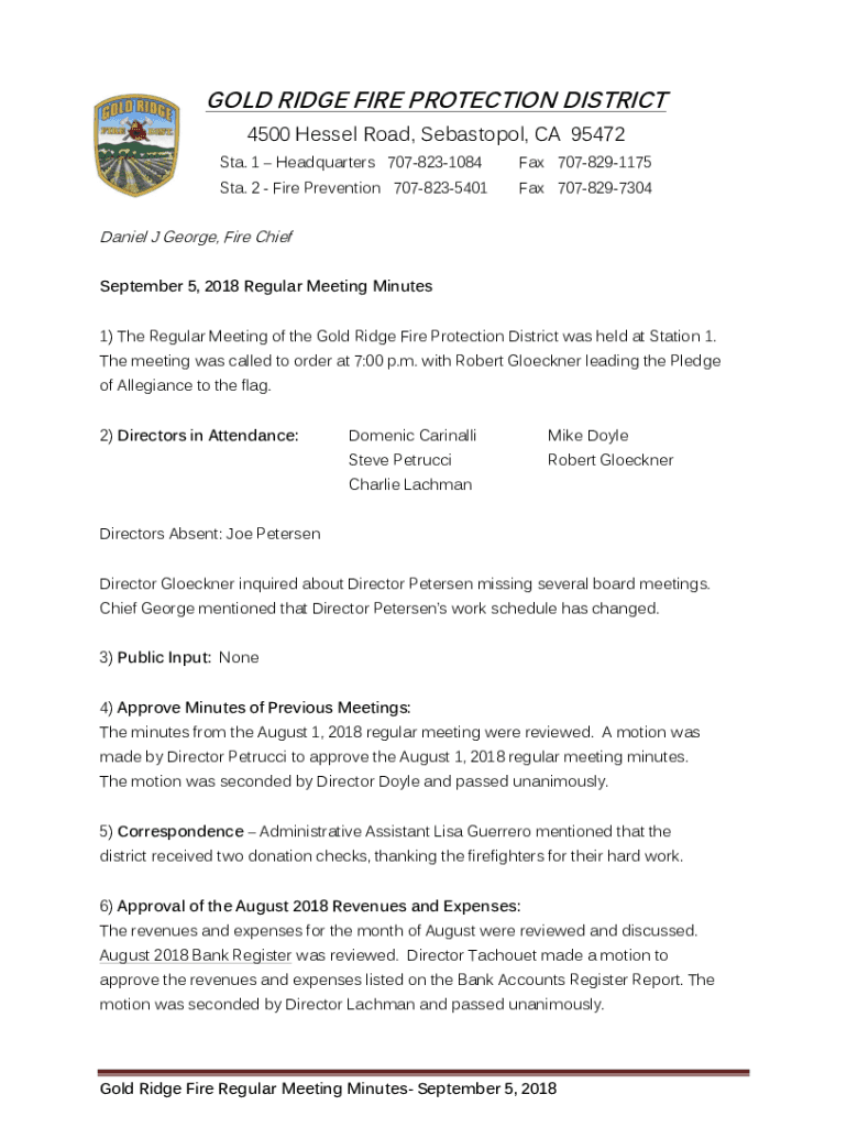 Fillable Online GOLD RIDGE FIRE PROTECTION DISTRICT ACQUIRES ... Fax ...