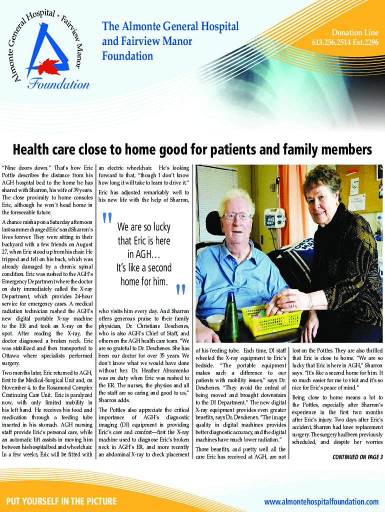 Fillable Online Donate to Almonte General Hospital Fairview Manor ...