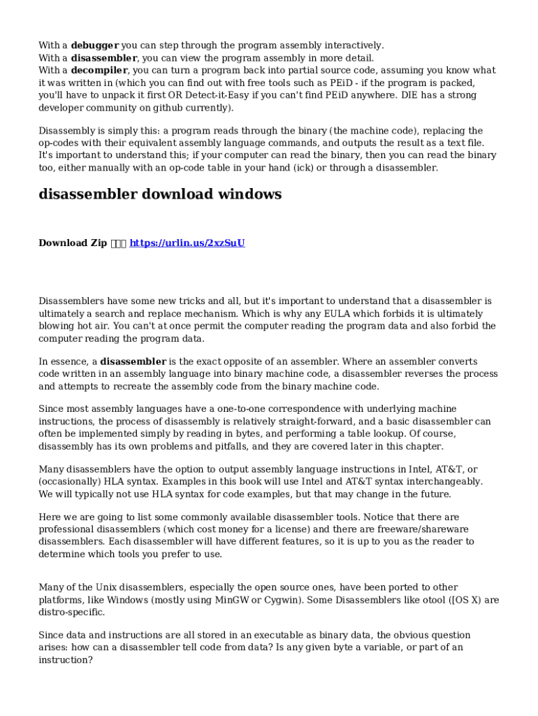 Fillable Online Is it possible to "decompile" a Windows .exe? Or at ...