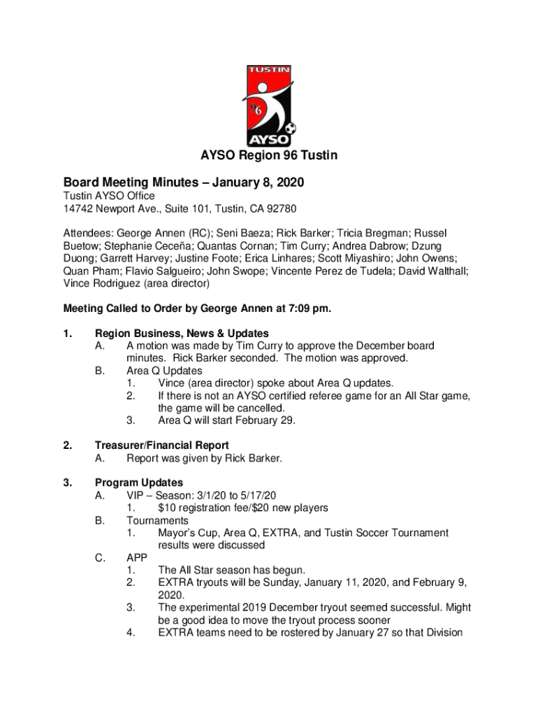 Fillable Online Attendees: George Annen (RC); Seni Baeza; Rick Barker ...