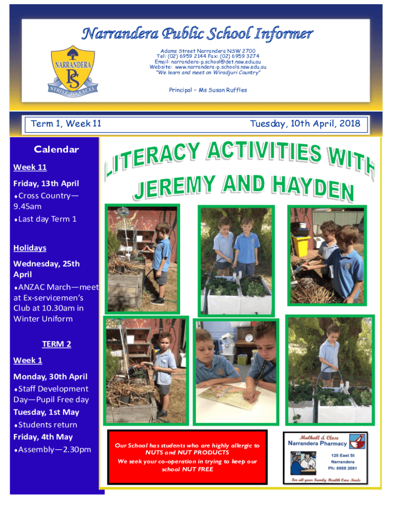 Fillable Online Education Teacher Narrandera Public School Years K - Jobs Fax Email Print ...