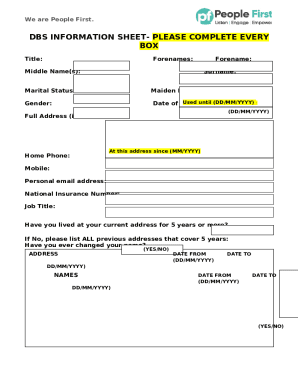 How to complete a DBS Doc Template | pdfFiller