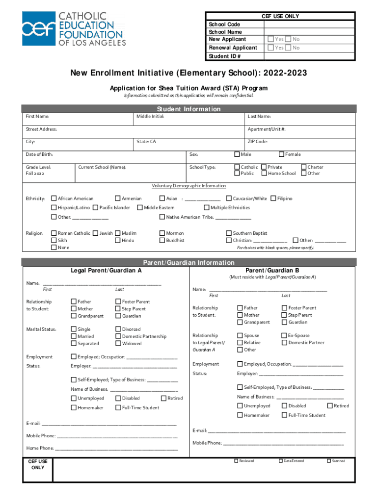 Fillable Online Application for Shea Tuition Award (STA) Program Fax ...