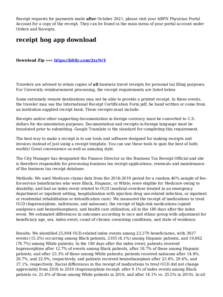Fillable Online Receipt Hog App Download Fax Email Print - pdfFiller