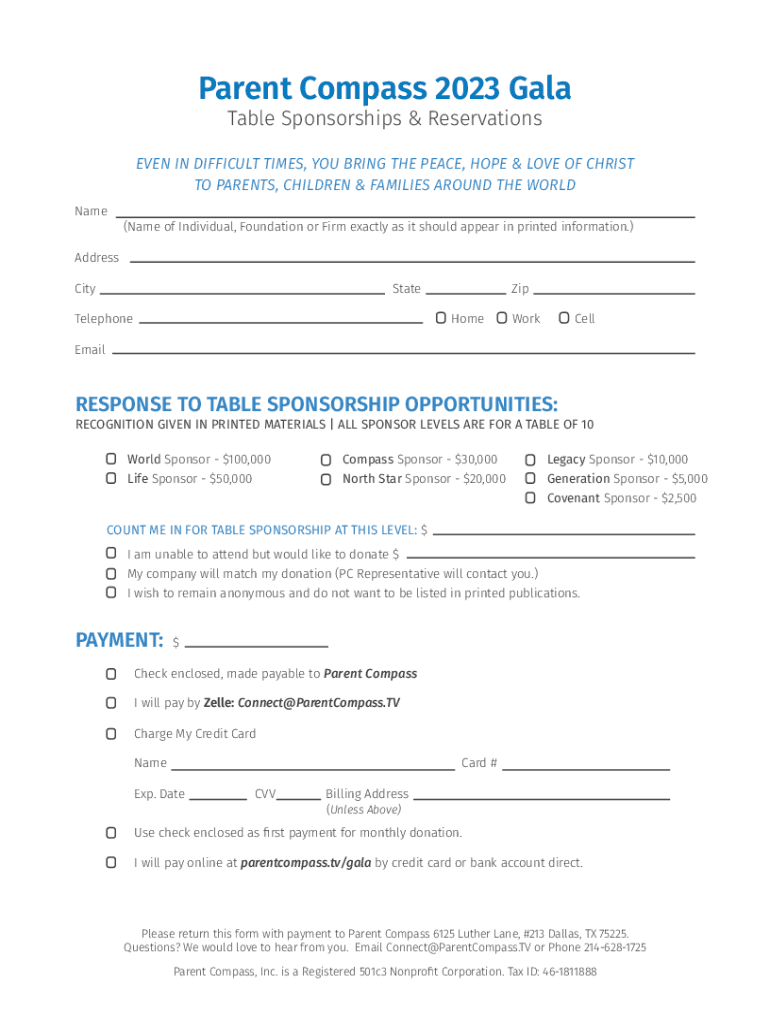 Fillable Online christian life & family show - Parent Compass Fax Email ...