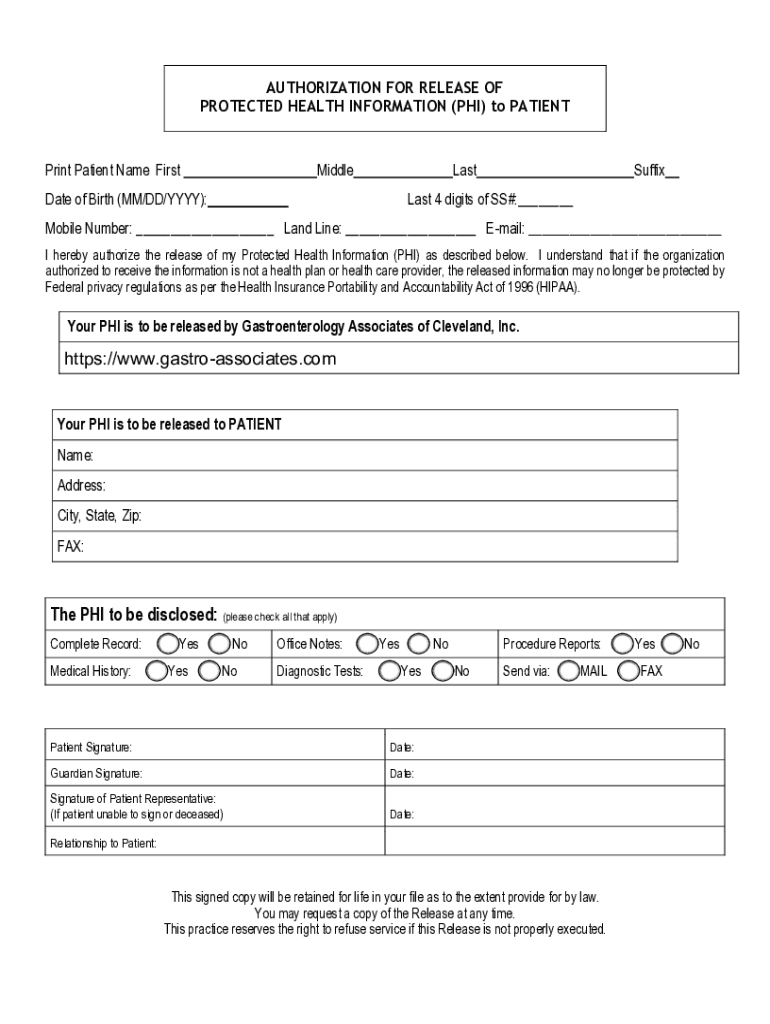 Fillable Online Records Release to Patient Revised Fax Email Print - pdfFiller