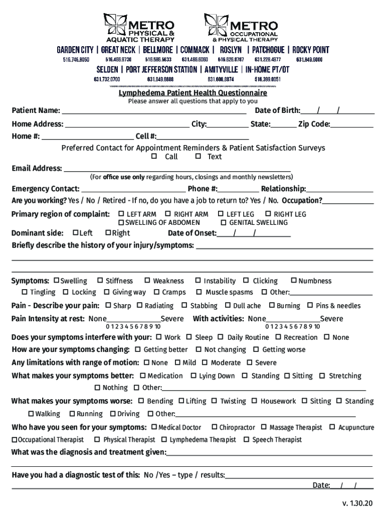 Fillable Online Real-time electronic patient evaluation of lymphedema ...