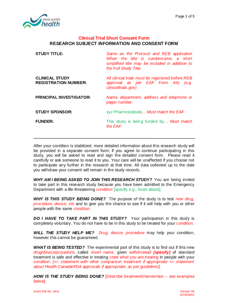 Evaluating Simplified Layered Consent for Clinical Trials Doc Template | pdfFiller