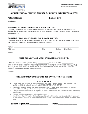 Fillable Online LVSPC Medical Records Consent Form Fax Email Print ...