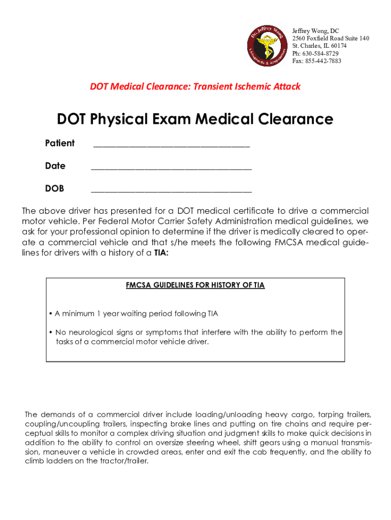 Fillable Online CDL Physicals in St Charles, ILThe office of Dr ...