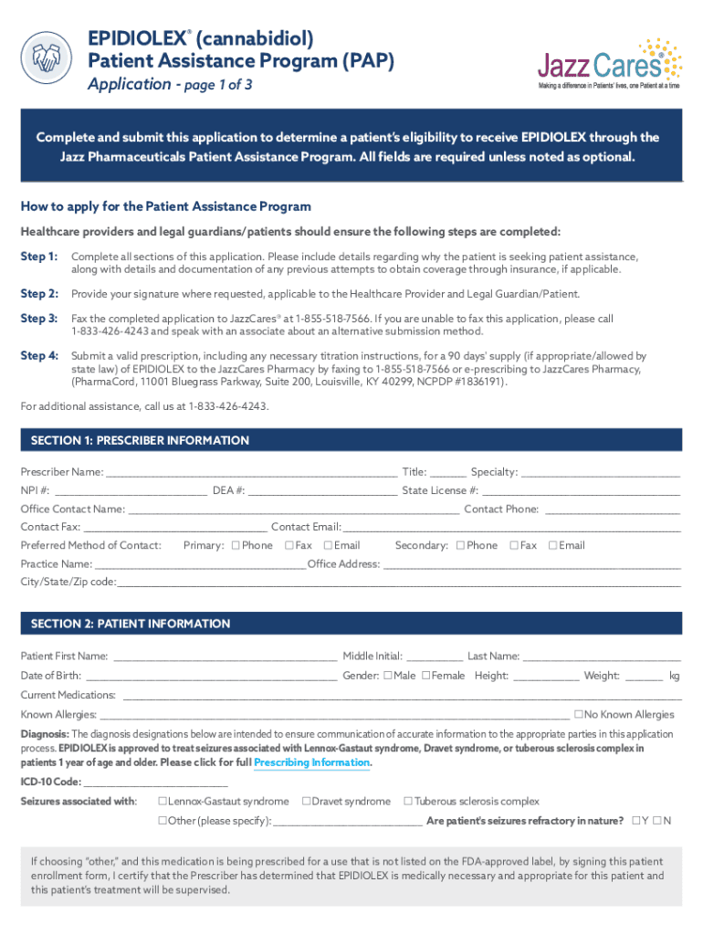 Fillable Online EPIDIOLEX Copay Savings ProgramAs Low as $0 Per ... Fax Email Print - pdfFiller