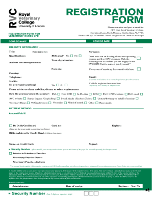 Fillable Online cpd rvc ac Registration Form for e-CPD Courses and ...