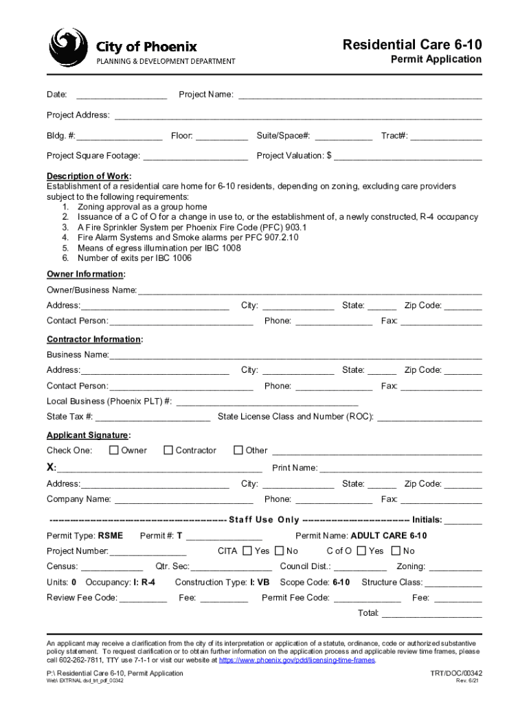 Fillable Online Management Review Worksheet For Residential Care ...