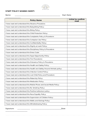 Staff-Policies-signing-Sheet-Q12016.docx Doc Template | pdfFiller