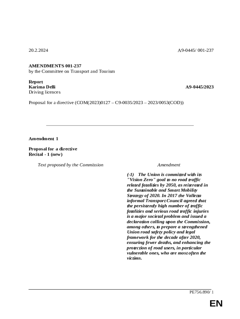Revision of the Driving Licence Directive EU Legislation in ... Doc ...