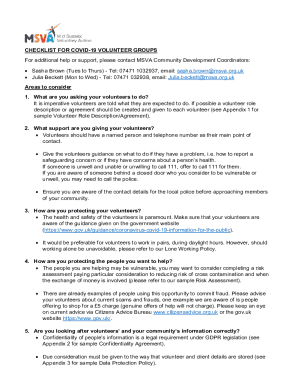 Fillable Online MSVA Coronavirus Advice Voluntary Support Fax Email ...