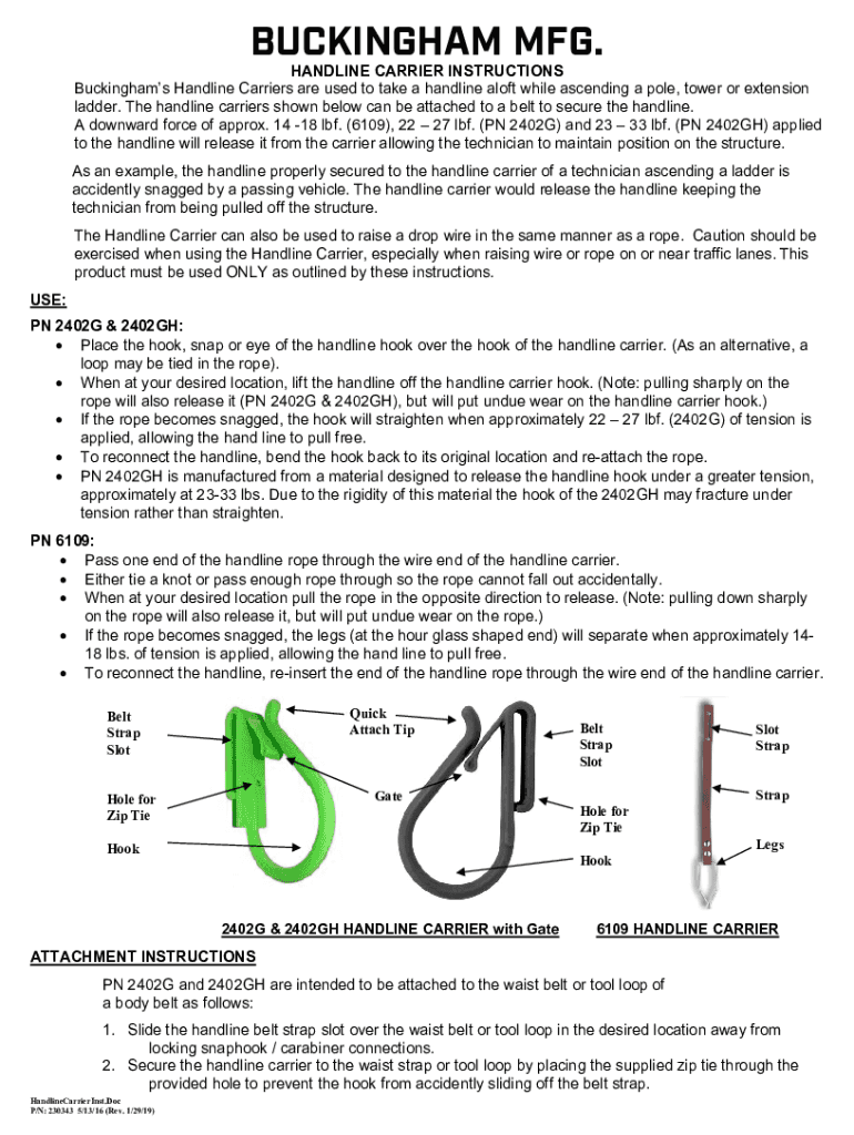 Fillable Online Buckingham Heavy Duty Gated Handline Carrier - 2402GH ...