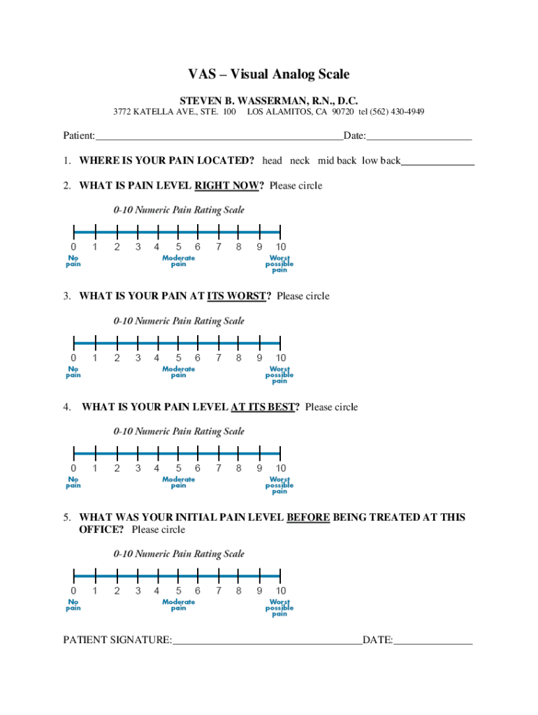 Fillable Online Measures of adult pain: Visual Analog Scale for Pain ...