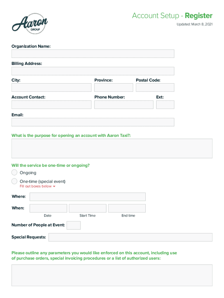 Fillable Online Account Setup - Payment Authorization Fax Email Print - pdfFiller