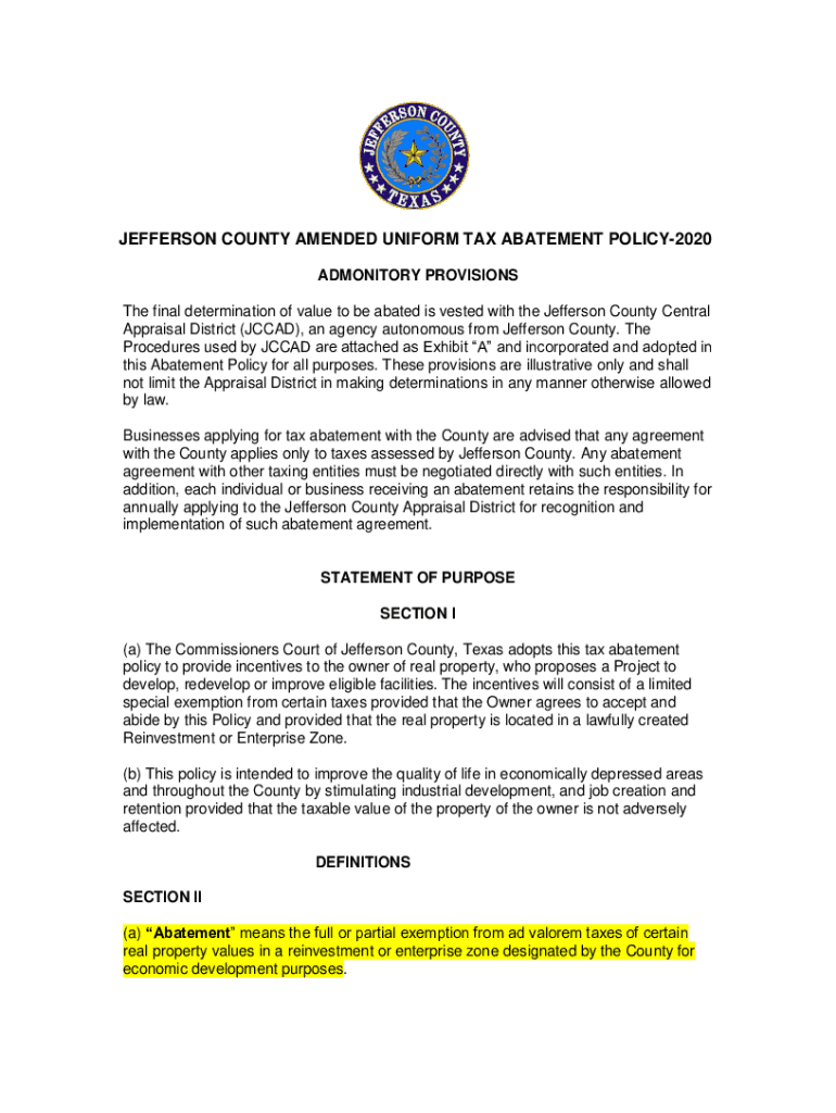 Fillable Online Uniform tax Exemption Policy and guidelines Fax Email ...