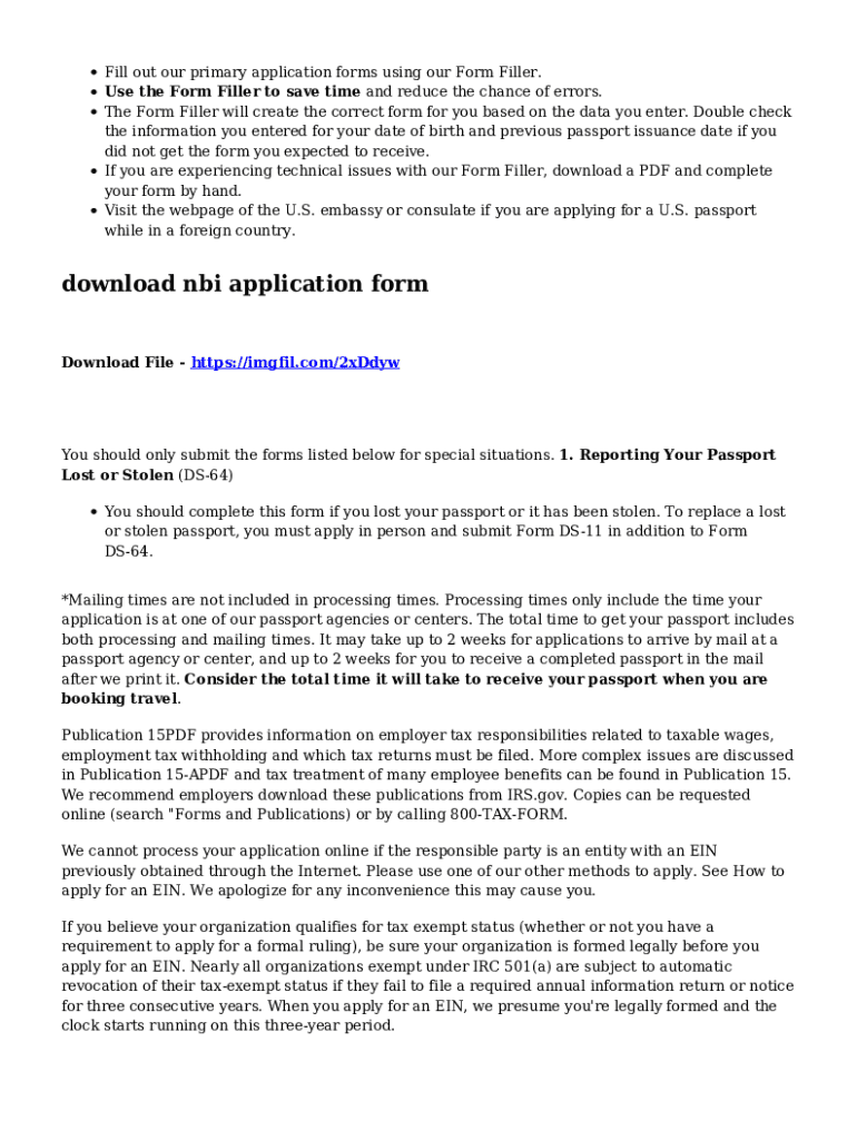 Fillable Online Download Nbi Application Form Fax Email Print - pdfFiller