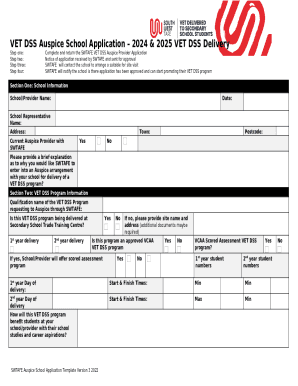VET Delivery Secondary Students - s & Documents Doc Template | pdfFiller
