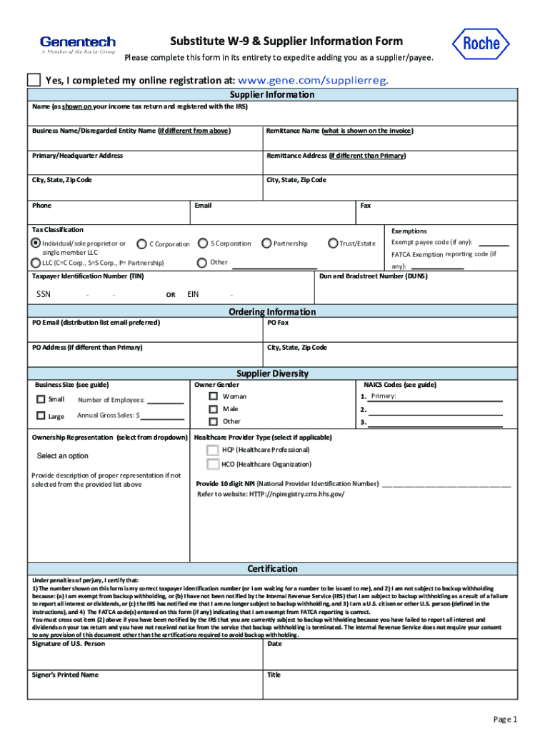 Fillable Online Registering in the Supplier Registration Information ...