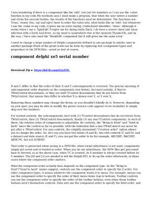 Fillable Online Component Delphi Xe5 Serial Number Fax Email Print - pdfFiller