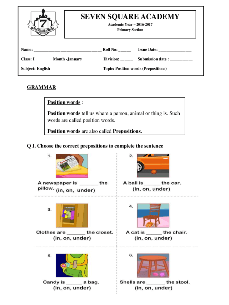 Fillable Online Seven Square AcademyStudents first that's our world Fax ...