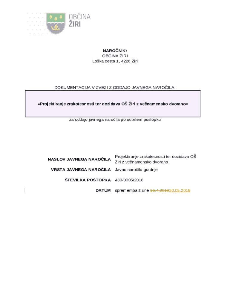 a) dokumentacija v zvezi z javnim naroilom Doc Template | pdfFiller