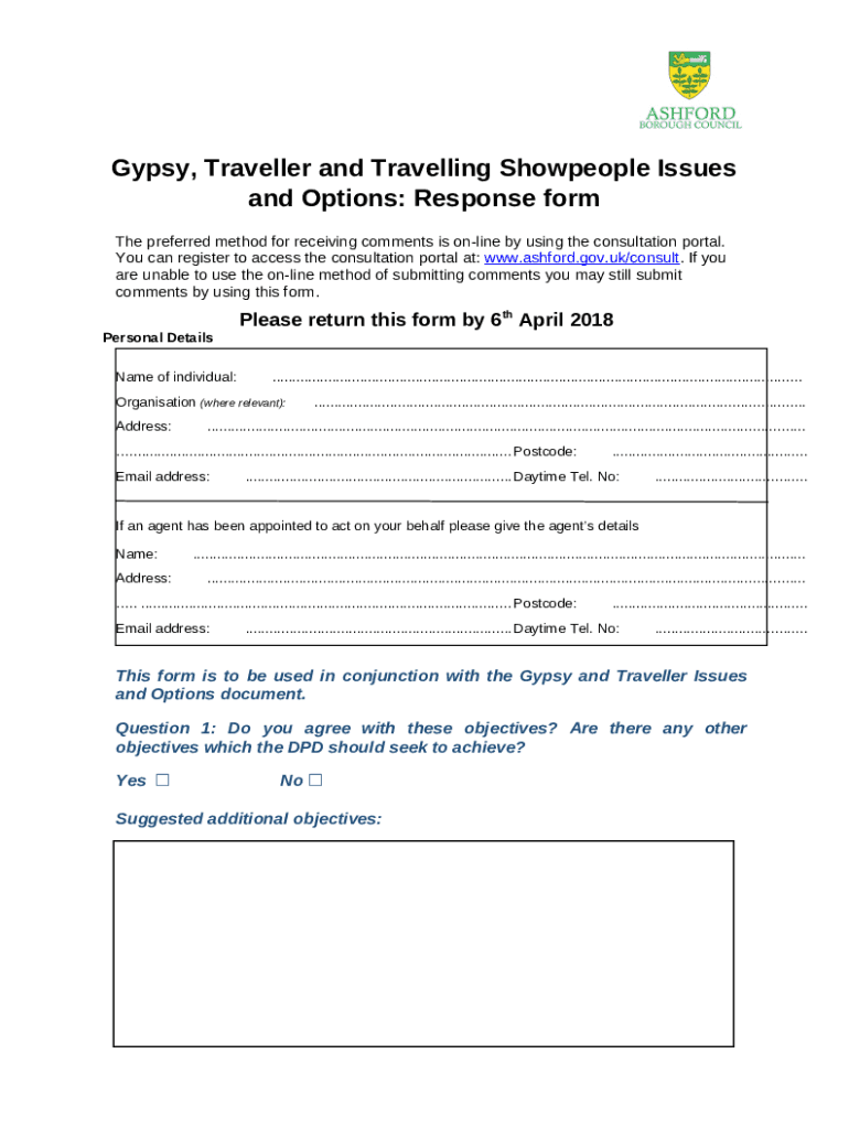 Issues and Options: Gypsy and Traveller Site Allocations - haveyoursay ashford gov Doc Template ...