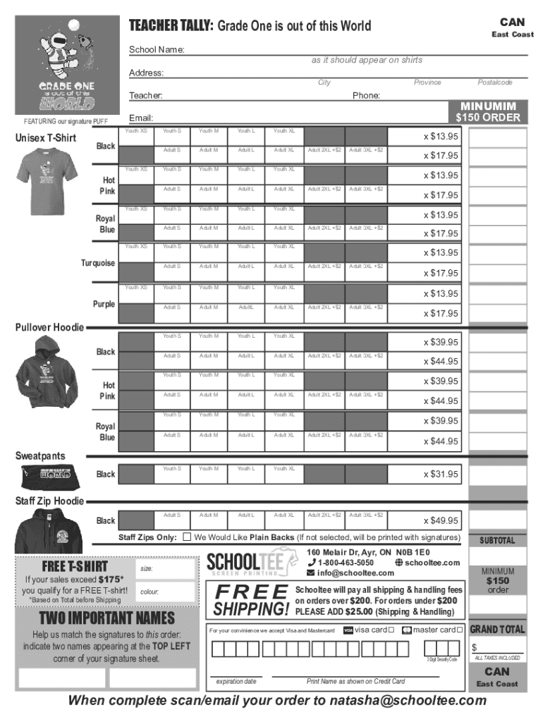Fillable Online Grade One World Tally Fax Email Print - pdfFiller