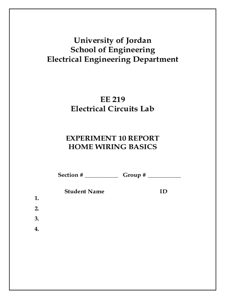 Fillable Online Experiment 10 Home Wiring Report.docx Fax Email Print ...