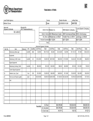Fillable Online Tabulation of Bids for Project C 924-6-601 Fax Email ...