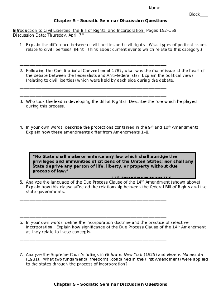 Chapter 5 Reading - The Bill of Rights and Civil Liberties Doc Template ...