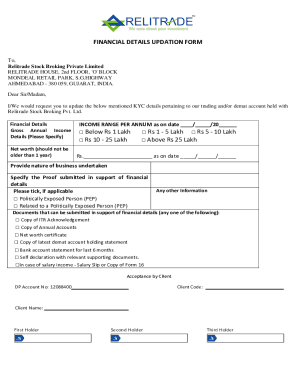 Fillable Online Financial Details Updation Form - Ahmedabad Fax Email ...