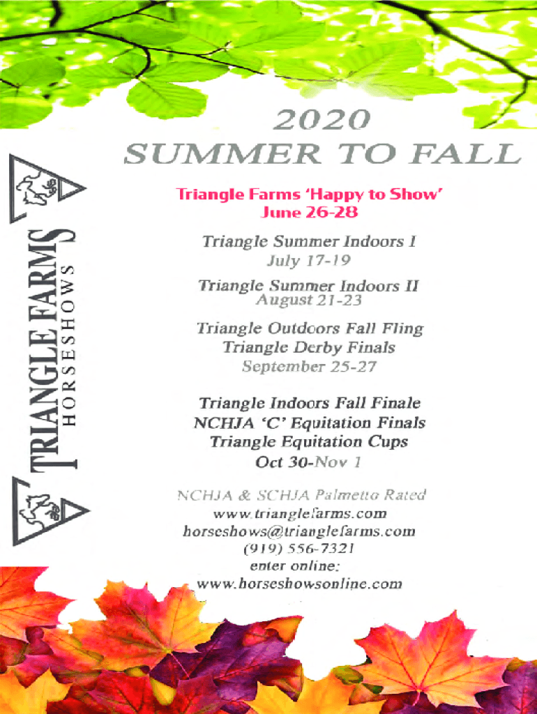 Fillable Online Triangle Farms Horseshows Fax Email Print - pdfFiller