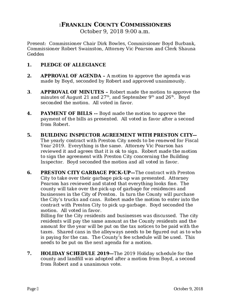 Present:Commissioner Chair Dirk Bowles, Commissioner Boyd Burbank ...