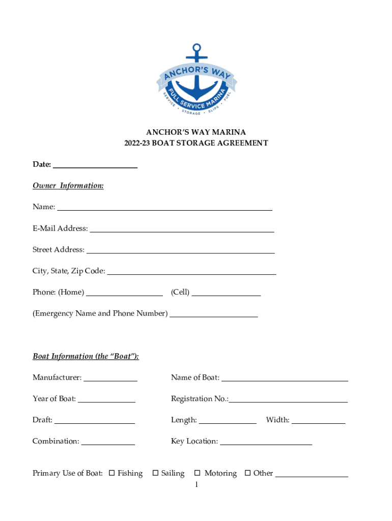 Fillable Online boat storage - link to pdf - 2023 slip agreement FINAL ...