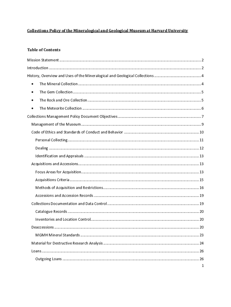 Fillable Online Mineralogical & Geological Museum - Harvard University Fax Email Print - pdfFiller