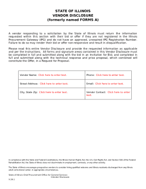 STATE OF ILLINOIS S A / Vendor Disclosure STATE OF ... Doc Template ...