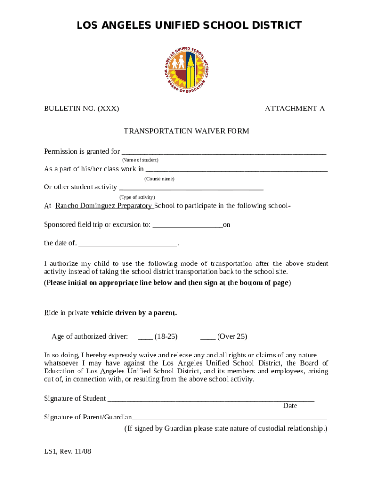 TRANSPORTATION PERMISSION AND RELEASE .docx Doc Template | pdfFiller