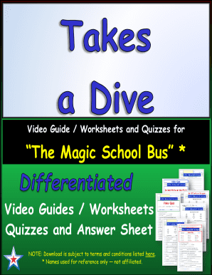 Fillable Online Video Guide / Worksheets and Quizzes for - The Magic ...